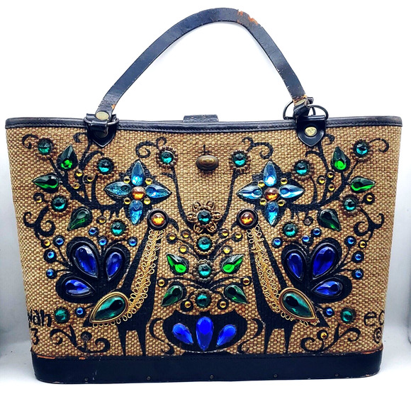 Enid Collins | Bags | Vintage Enid Collins Purse Pavan Pheasant Peacock ...